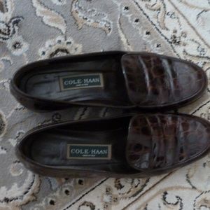 Cole Haan | Shoes | Cole Haan Brown Croc Loafers Euc | Poshmark
